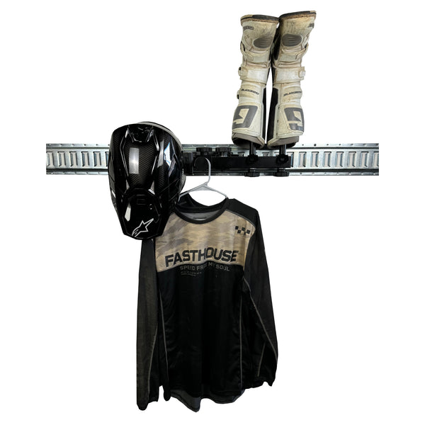 L-track & E-track Helmet, Apparel & Boot Holder - Bolt It On